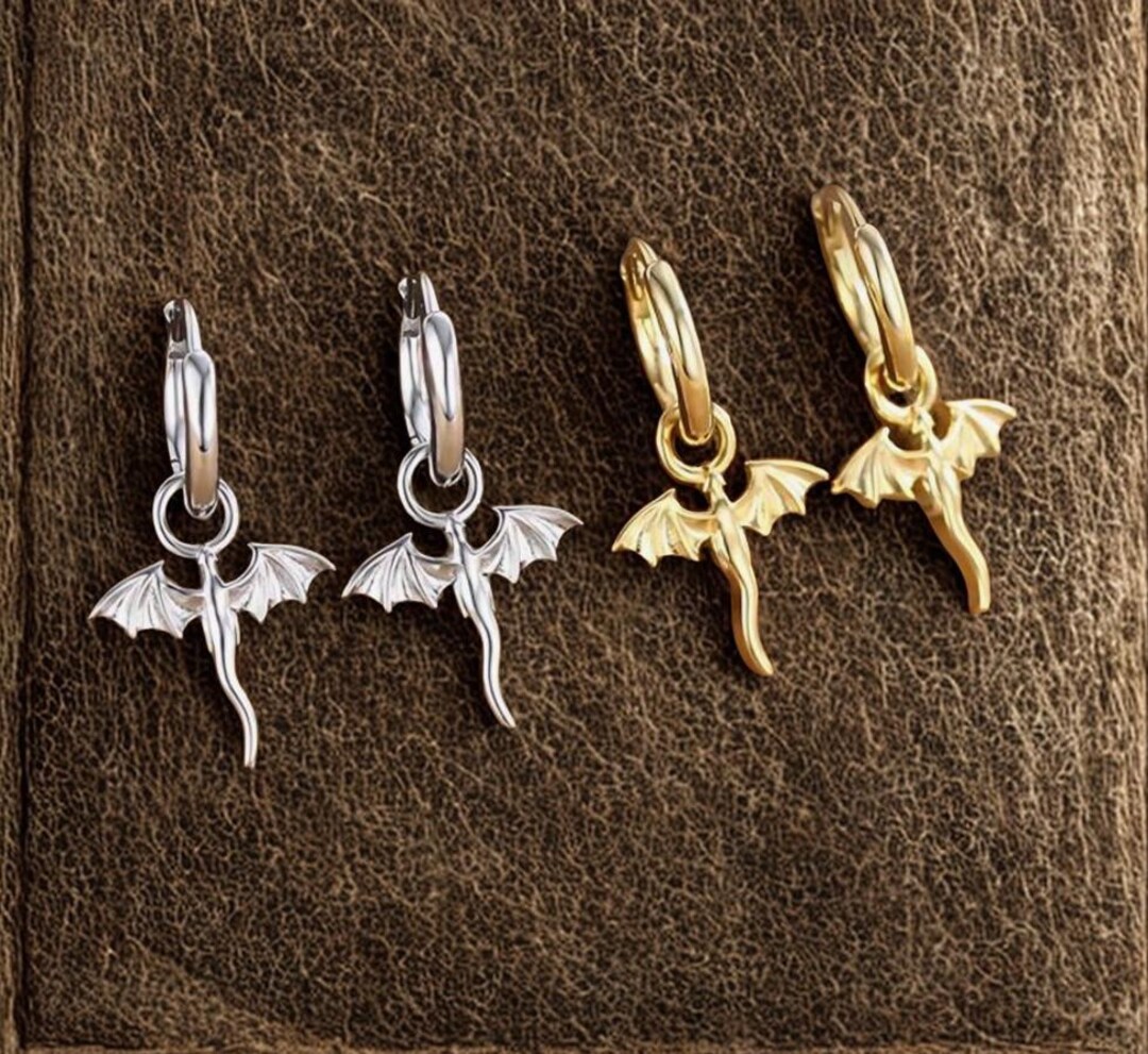 Fourth Wing Inspired | Dragon Hoop Earrings | Fantasy Hoop Earrings for ...