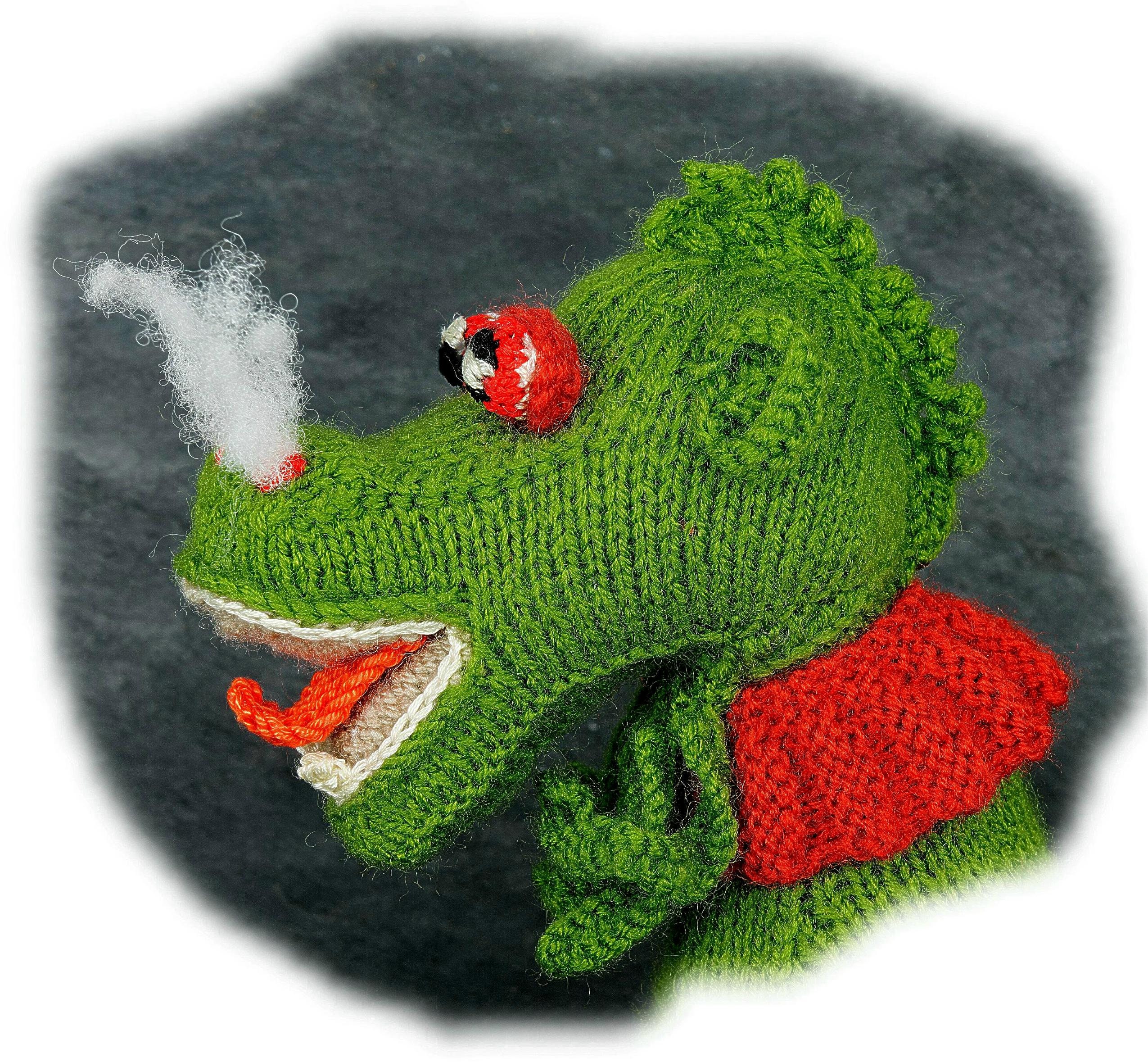 Clarence the Dragon Toy Knitting Pattern by Georgina Manvell - Etsy