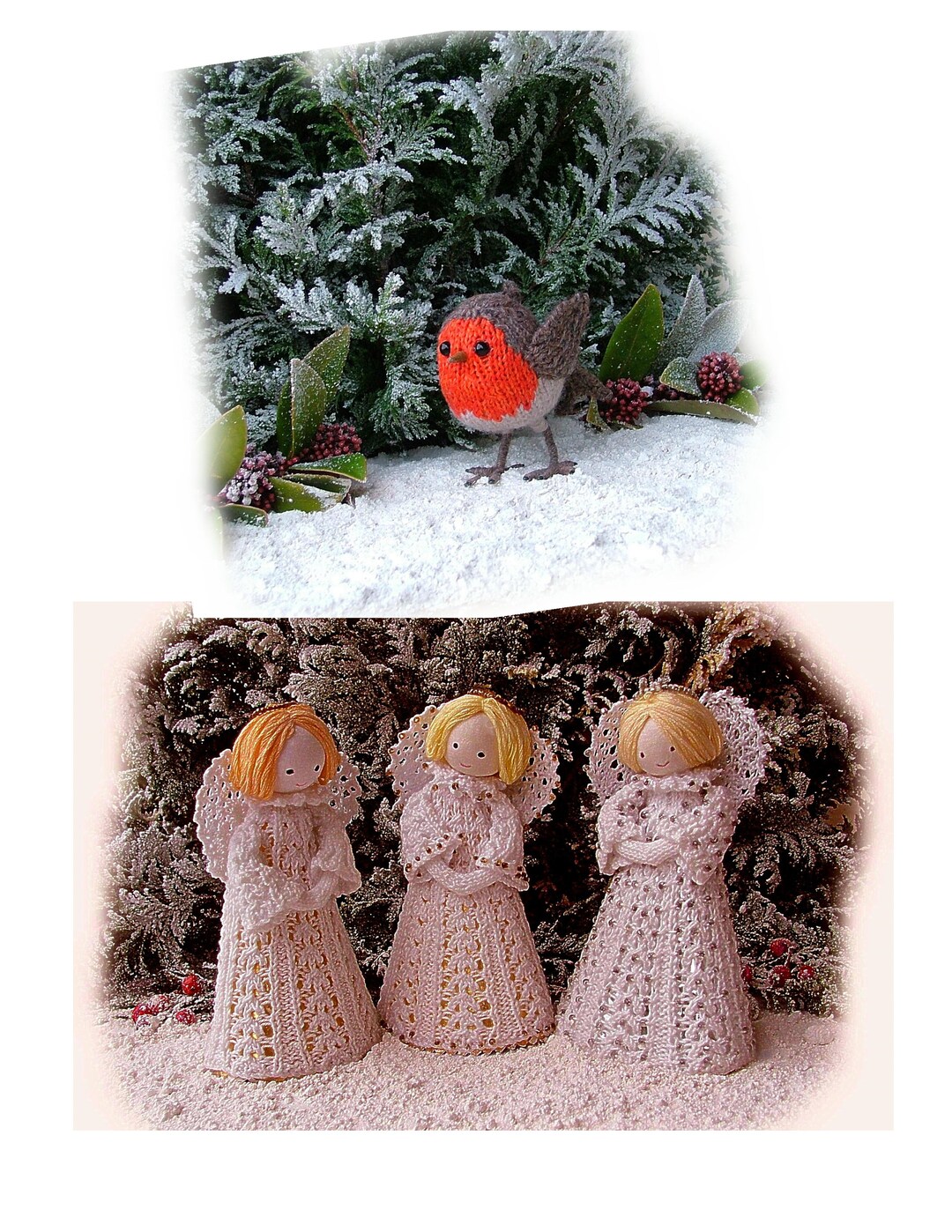 ROBIN Redbreast and ANGELS Knitting Pattern by Georgina Manvell. Ideal ...