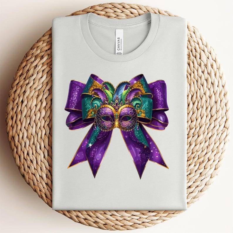 Mardi Gras Mask T-shirt: Carnival Ribbon Design, Celebratory Apparel - Etsy