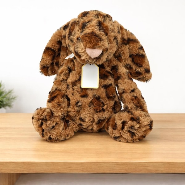Jellycat Leopard Bunny - Etsy UK