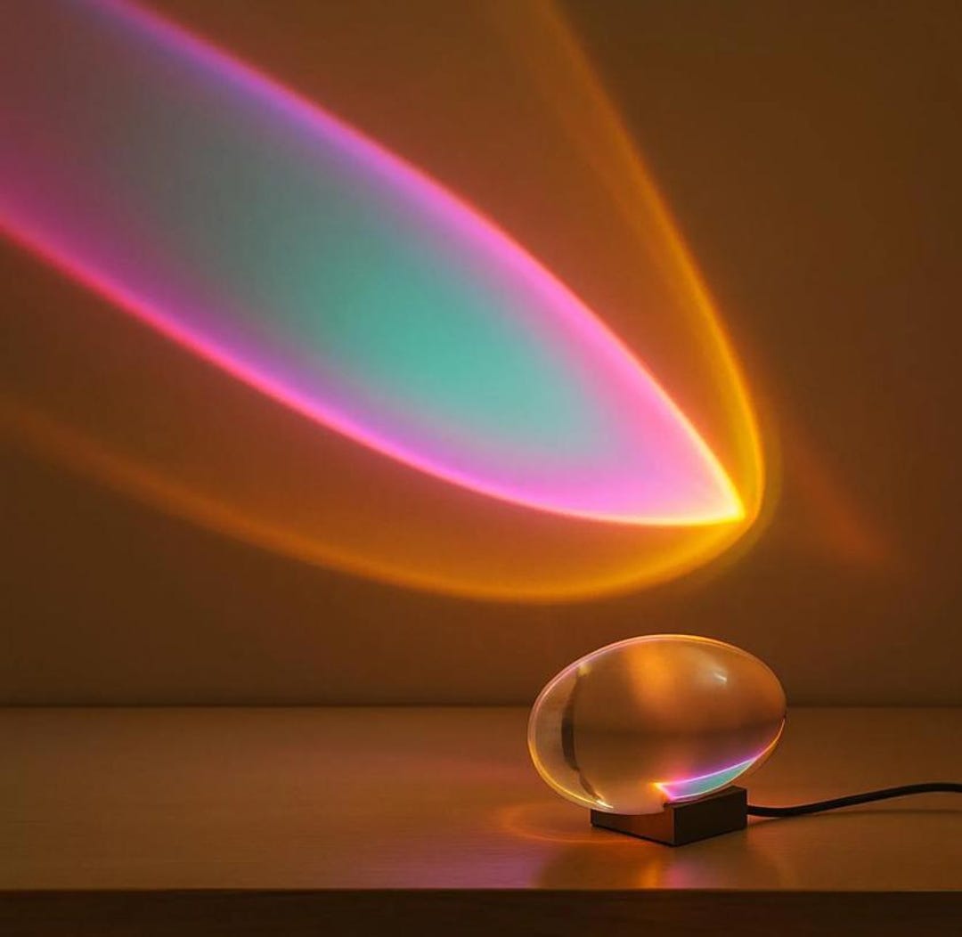 Crystal LED Eye of the Sky Table Lamp With White, Sunset, Blue-purple ...