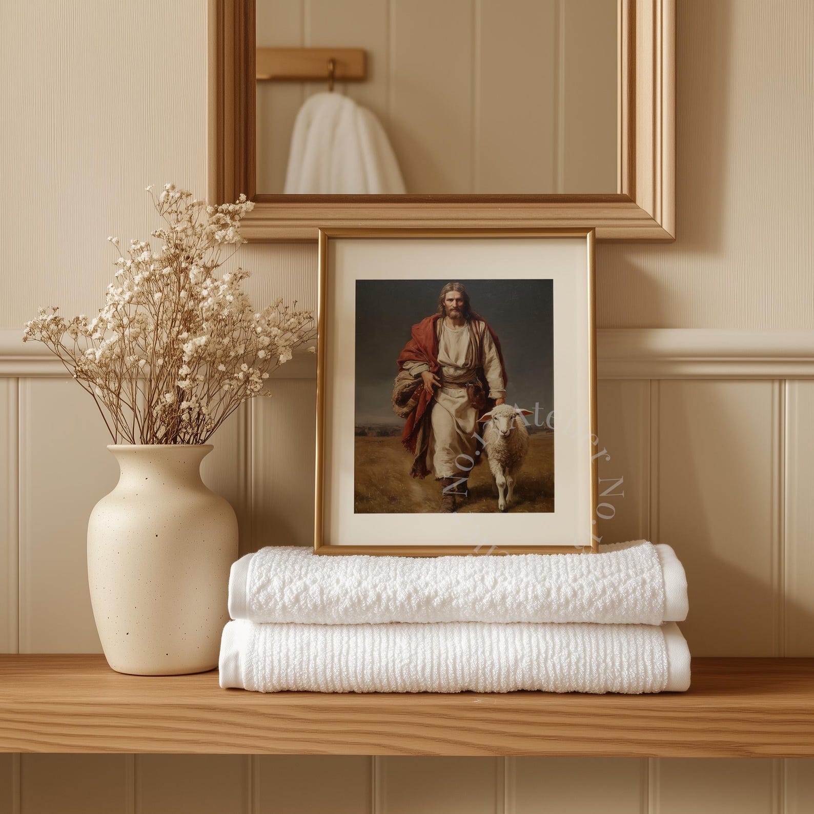 Printable Jesus Christ as Good Shepherd Art, Vintage Religious Wall ...