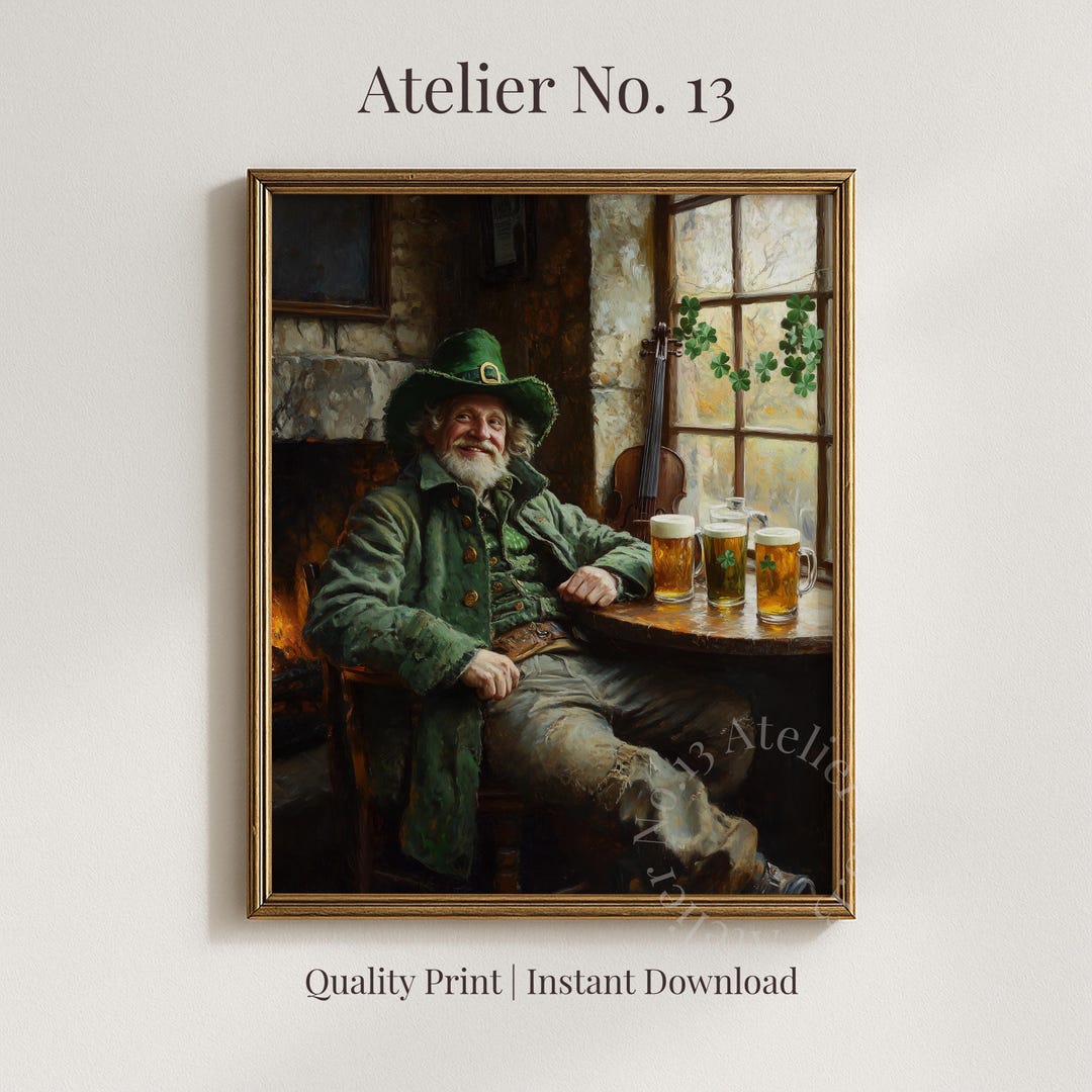 Rustic Irish Pub Painting - Cozy St. Patrick's Day Art, Vintage Pub ...