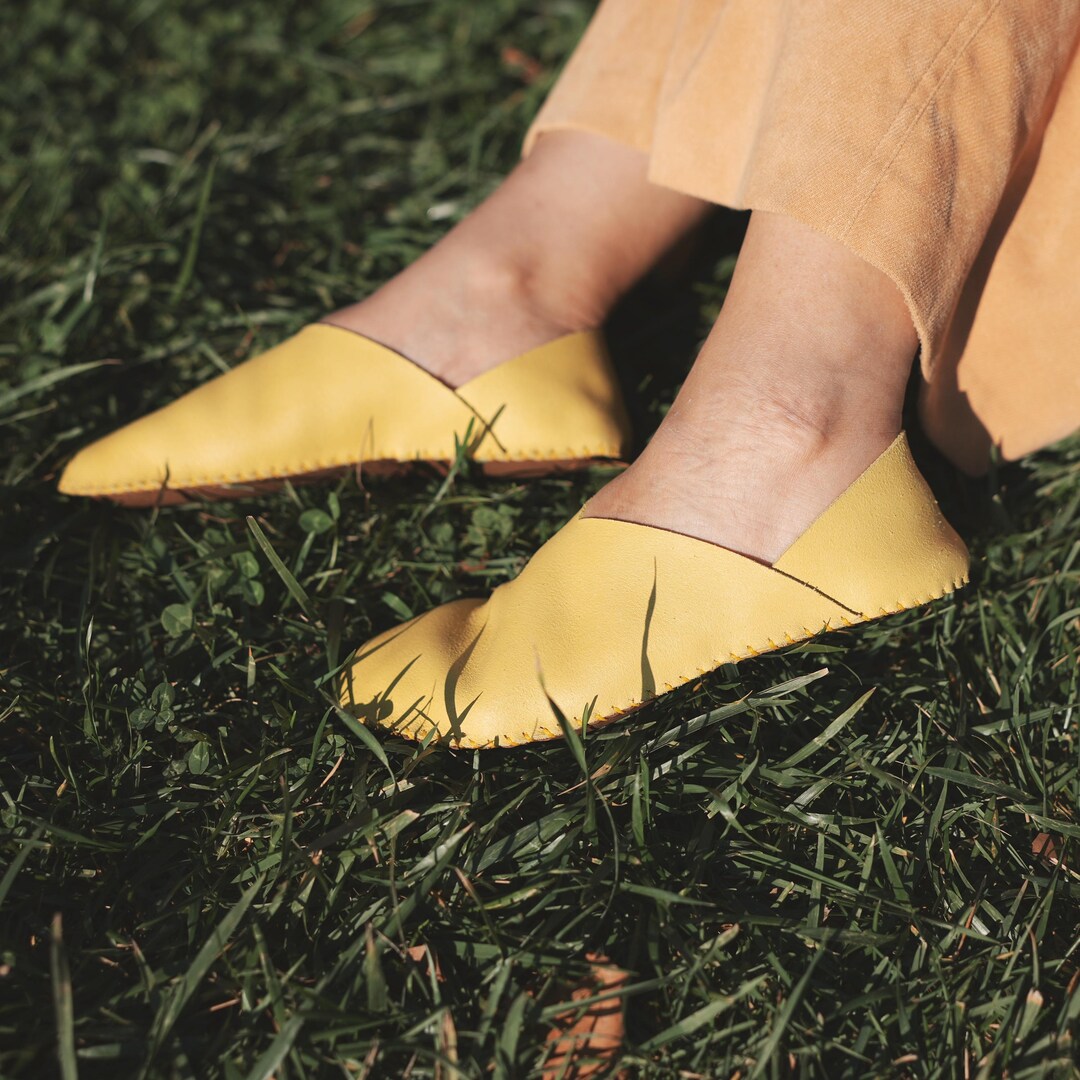 Yellow Barefoot Shoes, Minimalist Flat Sole Comfort Footwear - Etsy