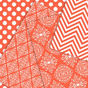 Coral Scrapbook Paper , Coral Digital Paper, Digital Backgrounds ...