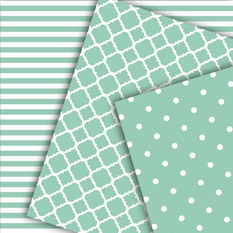 INSTANT DOWNLOAD Grayed Jade Digital Papers Digital | Etsy