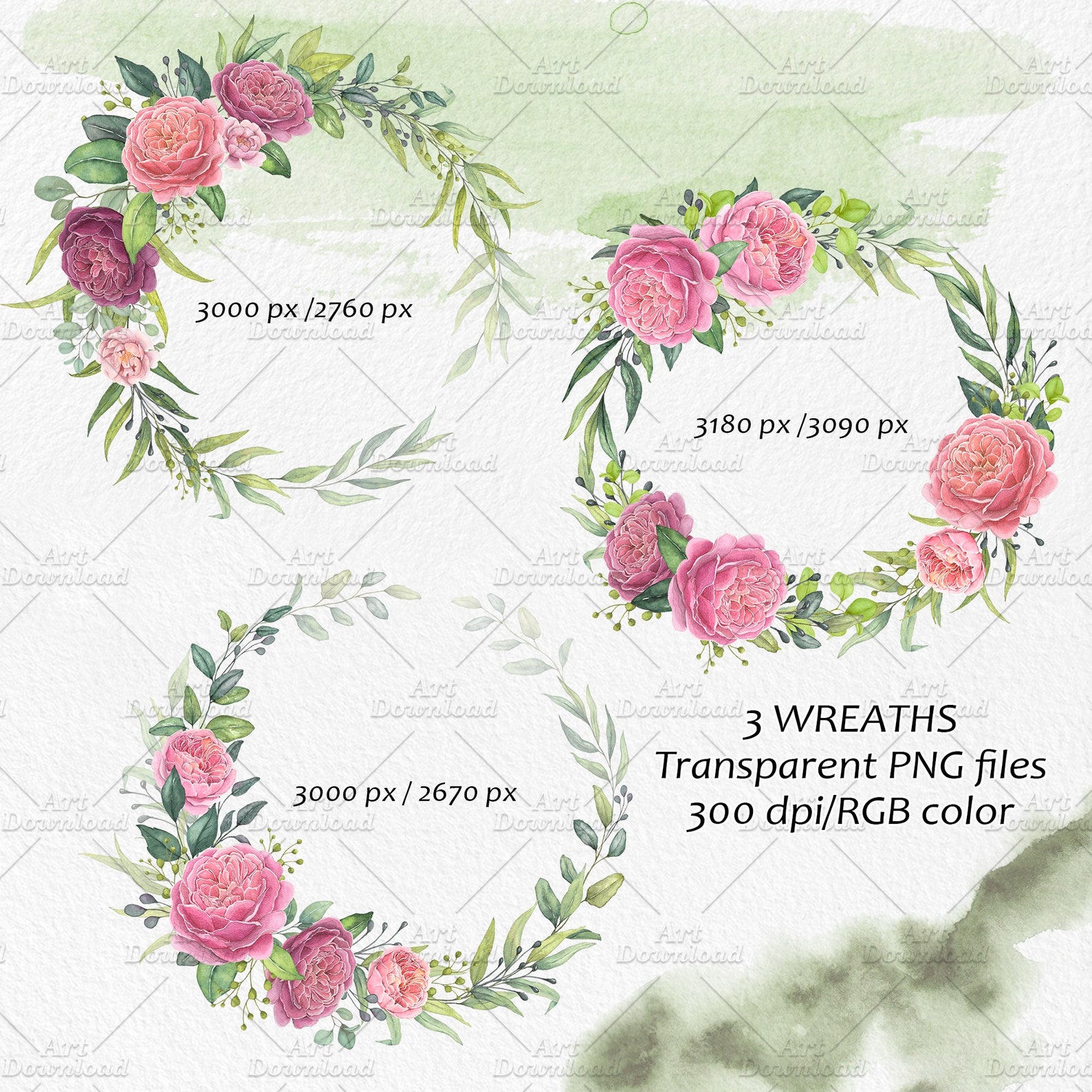 Floral Frames Clip Art Geometric Digital Flower Frame | Etsy