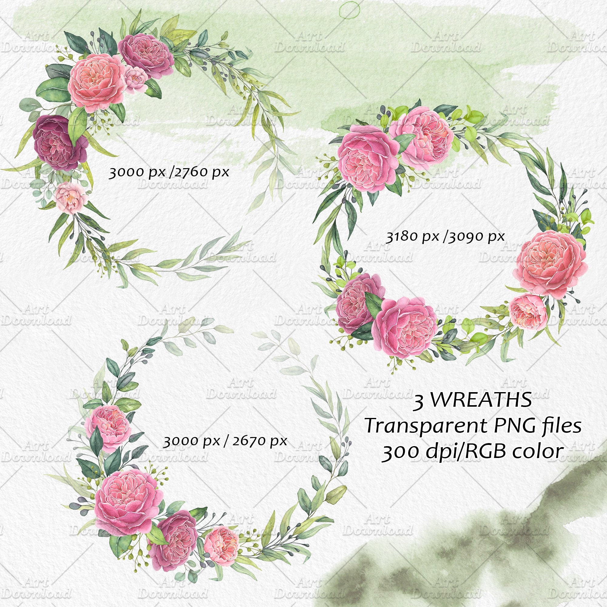 Floral Frames Clip Art Geometric Digital Flower Frame | Etsy