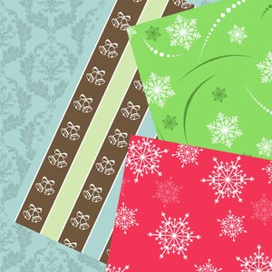 Instant Download - Christmas Digital Paper , Scrapbook Paper, Digital ...