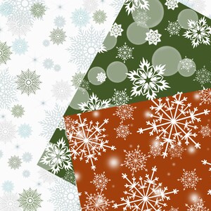 Snowflakes Digital Paper - Digital Scrapbooking Paper Pack, Printable ...