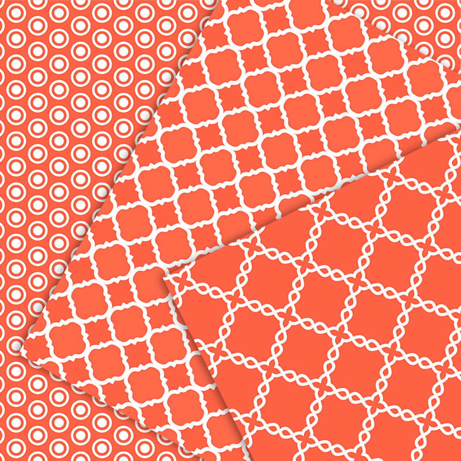 Coral Scrapbook Paper Coral Digital Paper Digital - Etsy