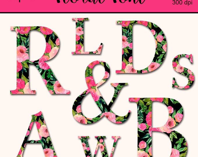 Floral Letters A to Z Clip Art, Instant Download - Etsy Canada