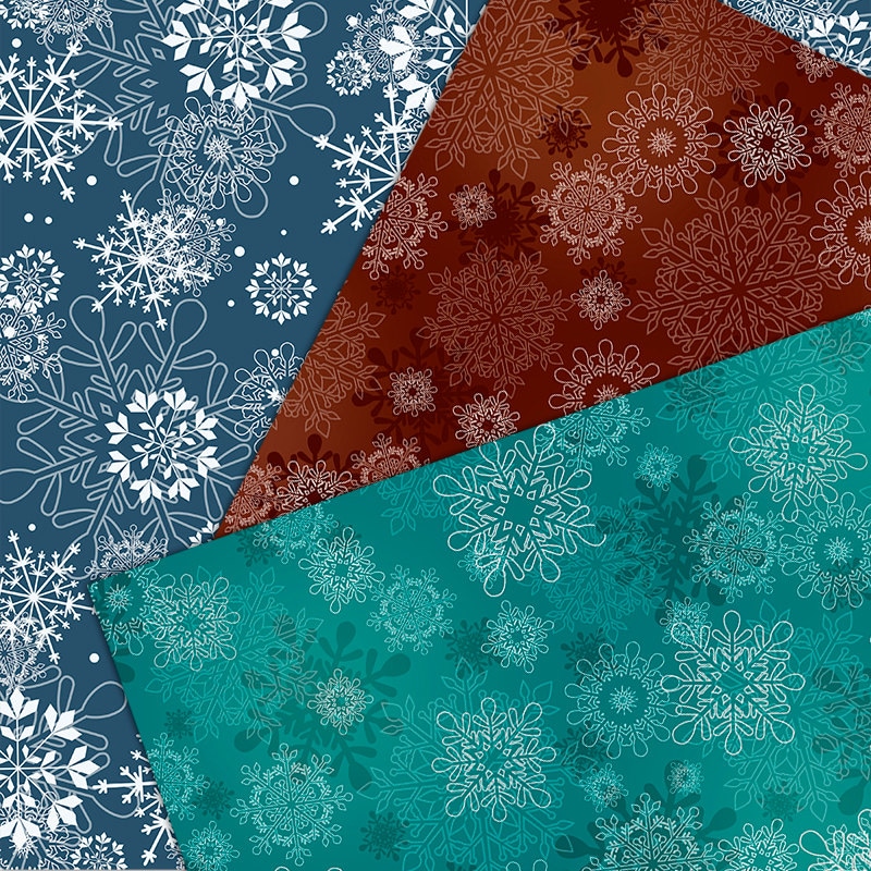 Snowflake Digital Paper Scrapbooking Christmas Christmas - Etsy