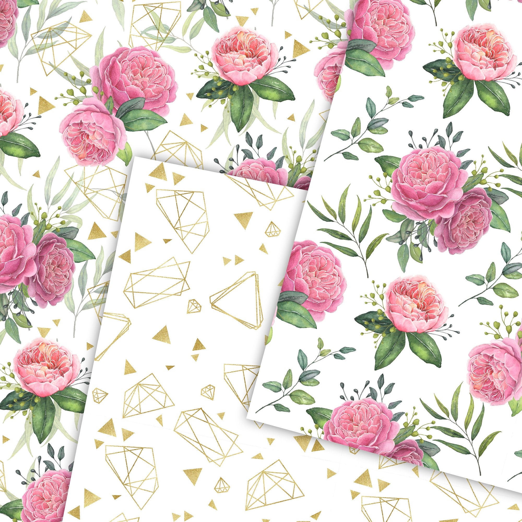 Seamless Floral Digital Paper Watercolor Digital Paper | Etsy