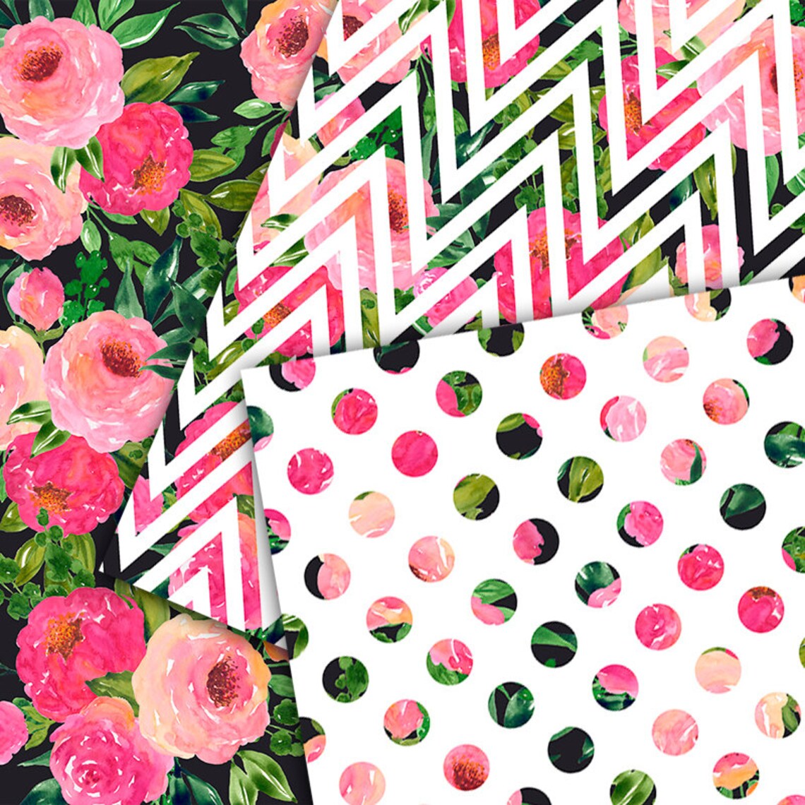 Watercolor Flowers Digital Clipart Floral Digital Paper - Etsy