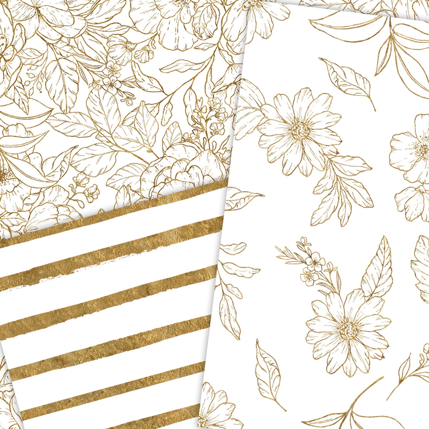 Gold Seamless Pattern Floral Pattern Gold Seamless Floral - Etsy New ...