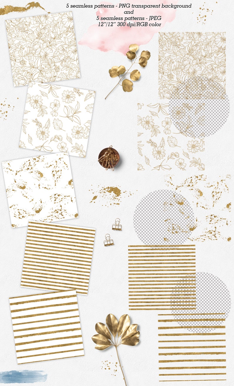 Gold Seamless Pattern - Floral Pattern, Gold Seamless Floral Pattern ...