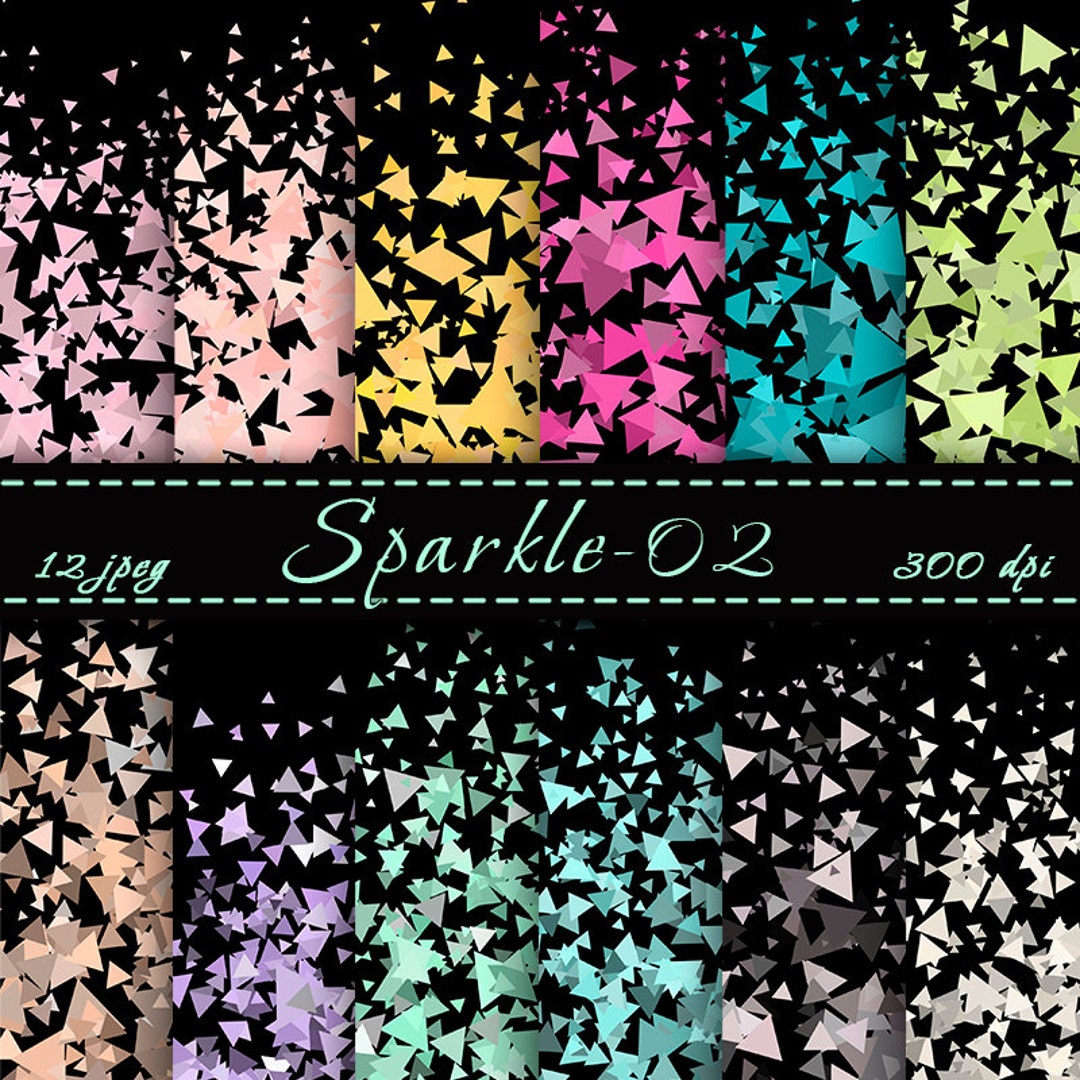 Sparkle Digital Paper - Bokeh Backgrounds, Triangular Sparkles, Pretty ...