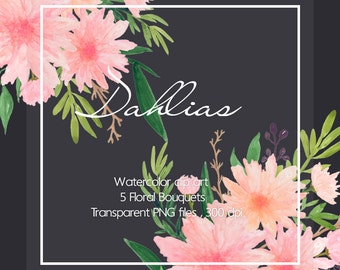 Watercolor Floral Clip Art Hand Painted Watercolour Flowers | Etsy