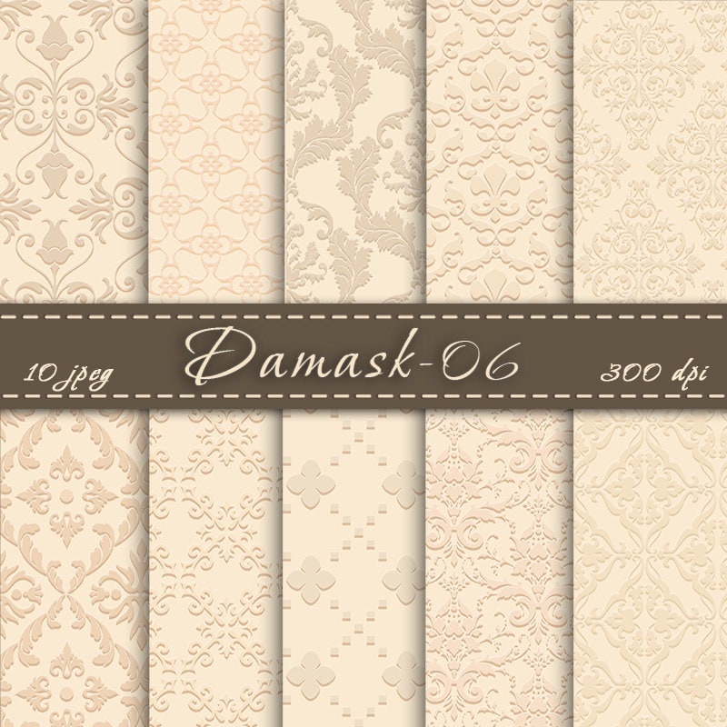 Damask Digital Paper - Etsy
