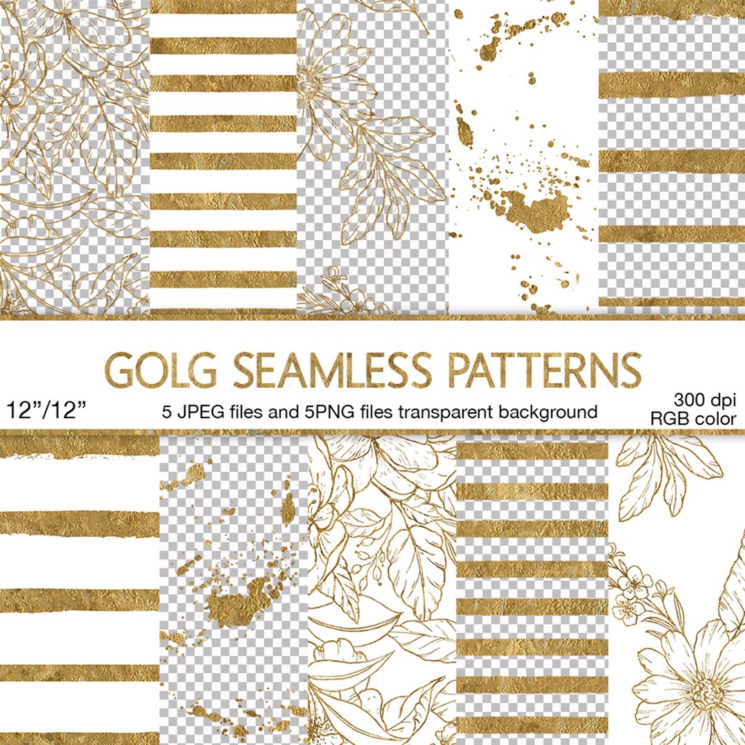 Gold Seamless Pattern - Floral Pattern, Gold Seamless Floral Pattern ...