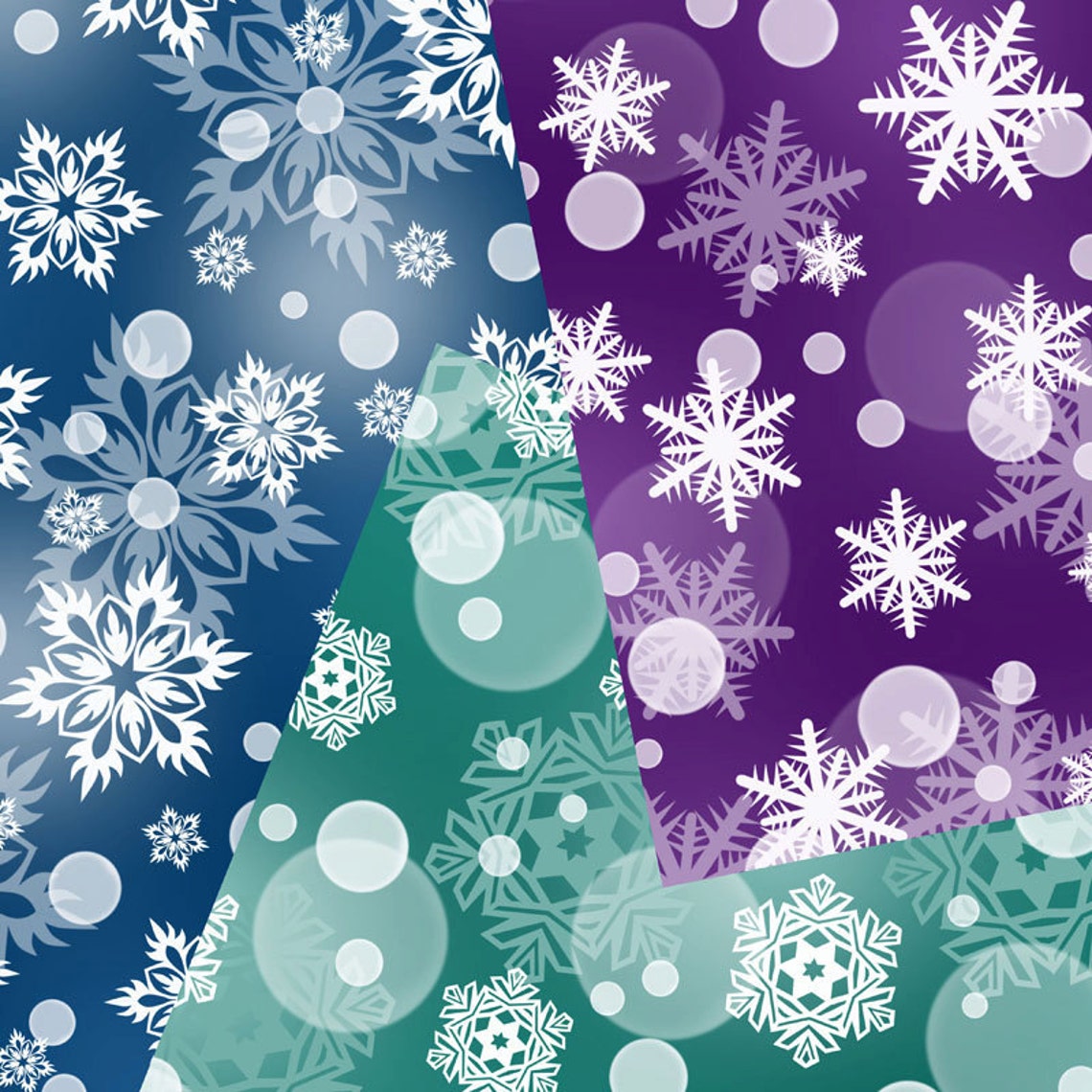 Instant Download Snowflakes Digital Scrapbooking Paper - Etsy