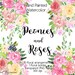 Watercolor Flower Clipart - Peonies and Roses, Floral Clipart, Hand ...