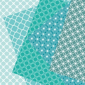 Turquoise Digital Paper - Digital Scrapbooking, Digital Scrapbook Paper ...