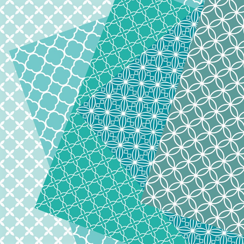 Turquoise Digital Paper - Digital Scrapbooking, Digital Scrapbook Paper ...
