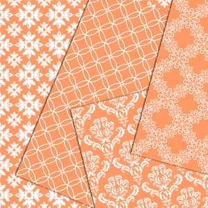 INSTANT DOWNLOAD - Digital Paper Peach - Peach Scrapbooking Papers ...