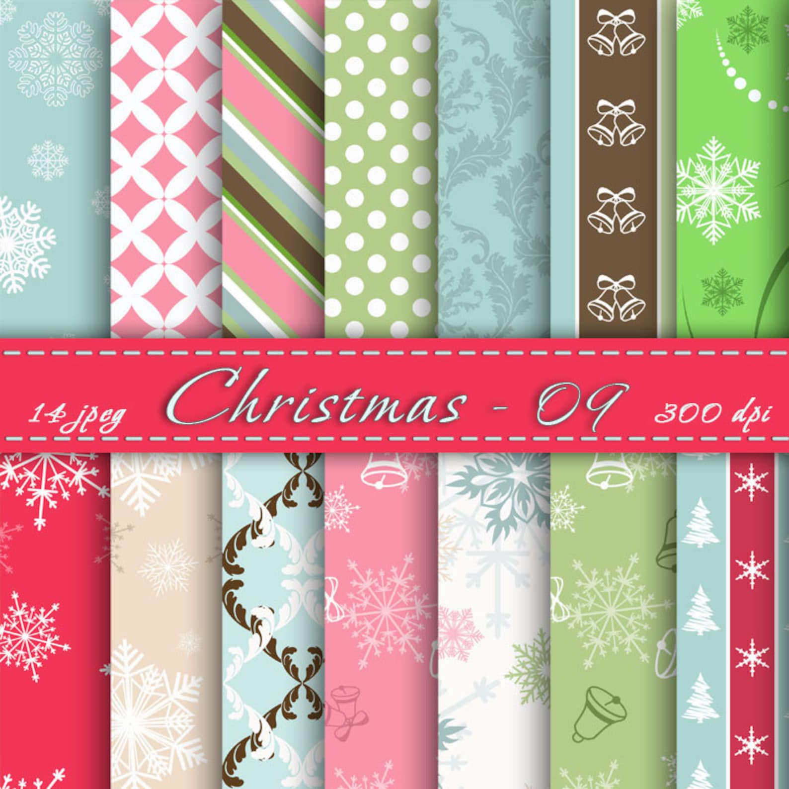 Instant Download Christmas Digital Paper Scrapbook Paper - Etsy