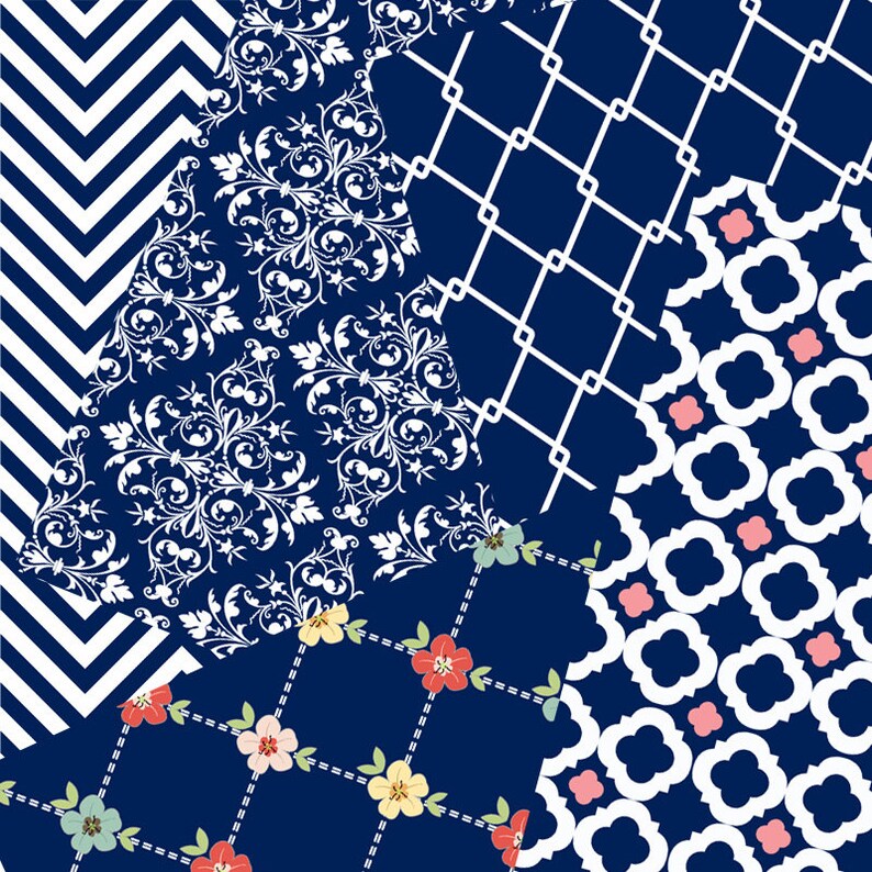 Navy Blue Digital Paper - Scrapbooking Paper, Digital Downloads ...