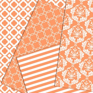 INSTANT DOWNLOAD - Digital Paper Peach - Peach Scrapbooking Papers ...