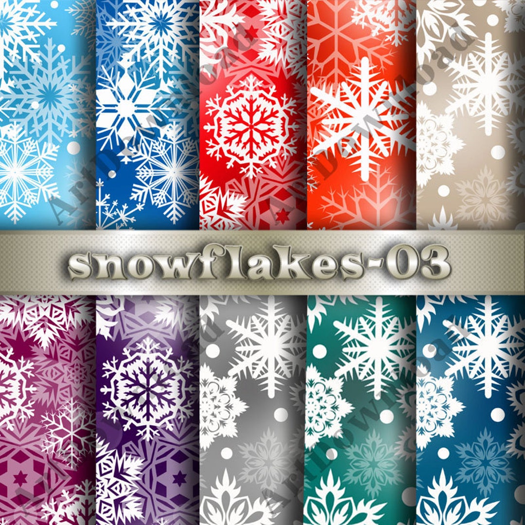 Instant Download Snowflakes Scrapbooking Paper,printable Christmas ...