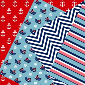 INSTANT DOWNLOAD - Nautical Digital Paper - Scrapbooking Papers ...