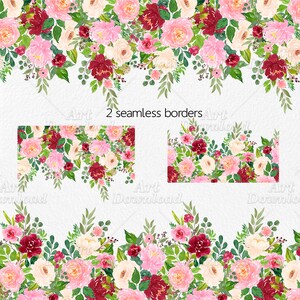 Watercolor Flower Clipart, Wedding Flowers Clipart, Peony Rose Spring ...