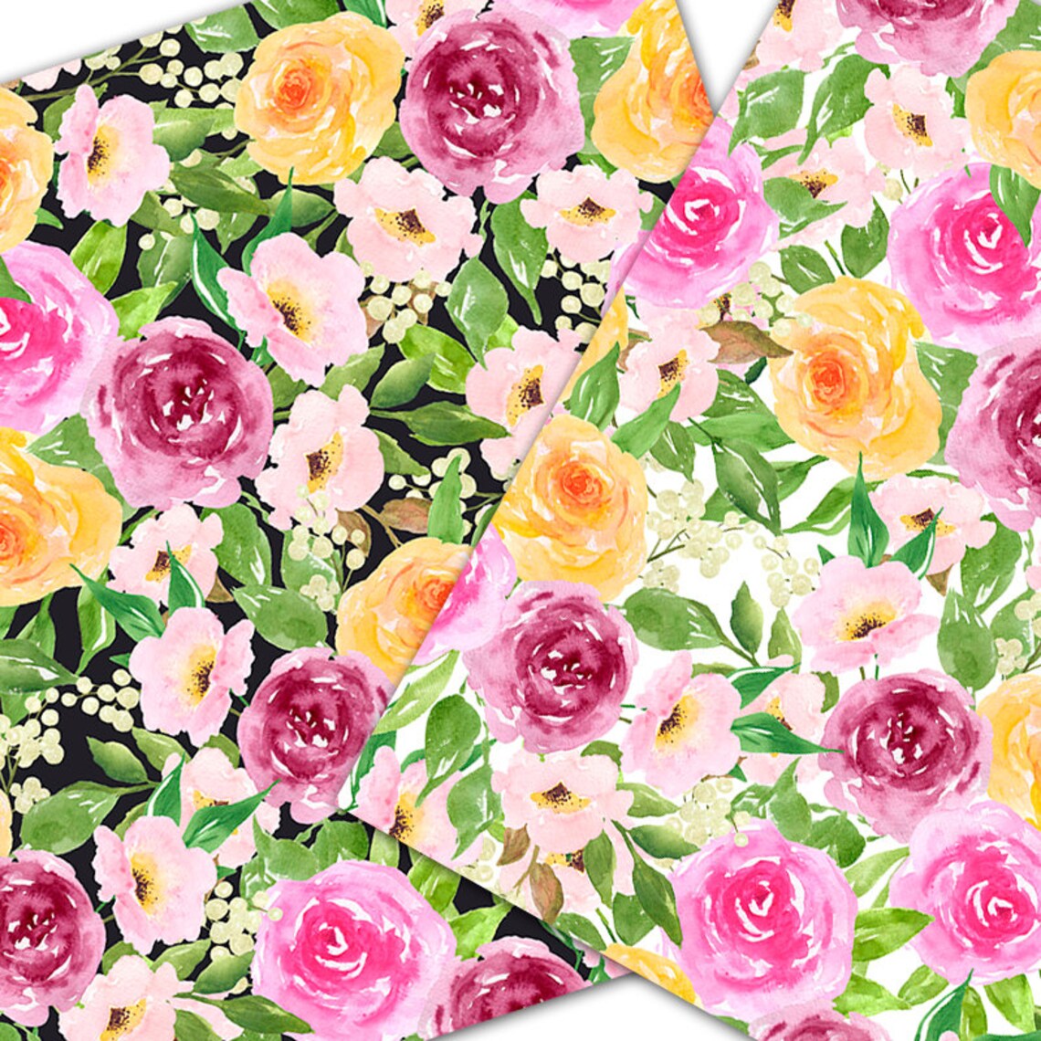 Watercolor Flowers Clipart - Hand Painted Clip Art, Floral Wreath ...