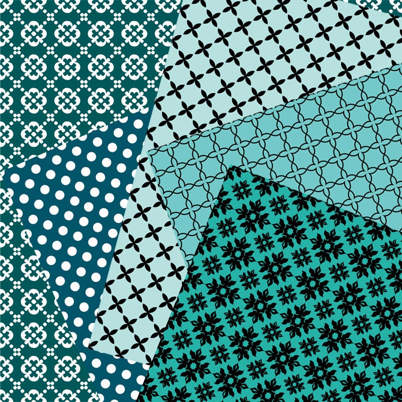 Turquoise Digital Paper Digital Scrapbooking Digital - Etsy