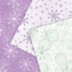 Snowflake Scrapbook Paper - Christmas Digital Paper, Watercolor ...