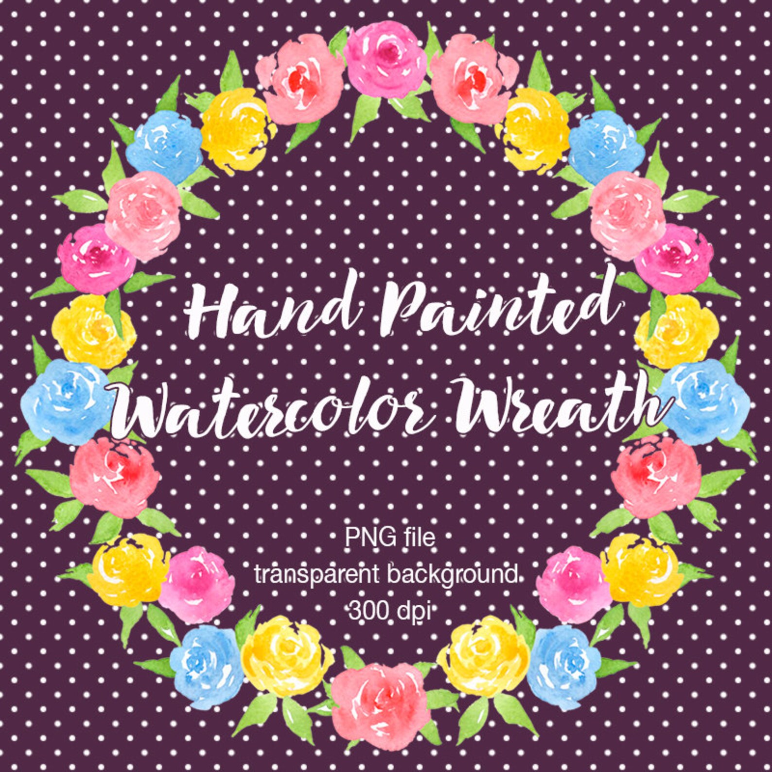 Wreath Clipart Watercolor Floral Wreath Clipart, Digital Scrapbooking ...