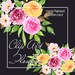 Watercolor Flowers Clipart - Hand Painted Clip Art, Floral Wreath ...