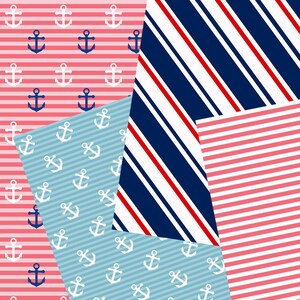 INSTANT DOWNLOAD - Nautical Digital Paper - Scrapbooking Papers ...