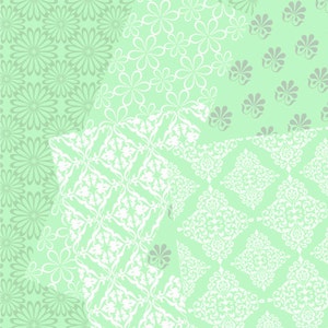 Mint Damask Digital Paper - Digital Scrapbook Paper, Digital Downloads ...