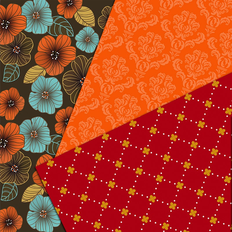 Autumn Digital Scrapbooking Paper Fall Digital Paper Digital | Etsy