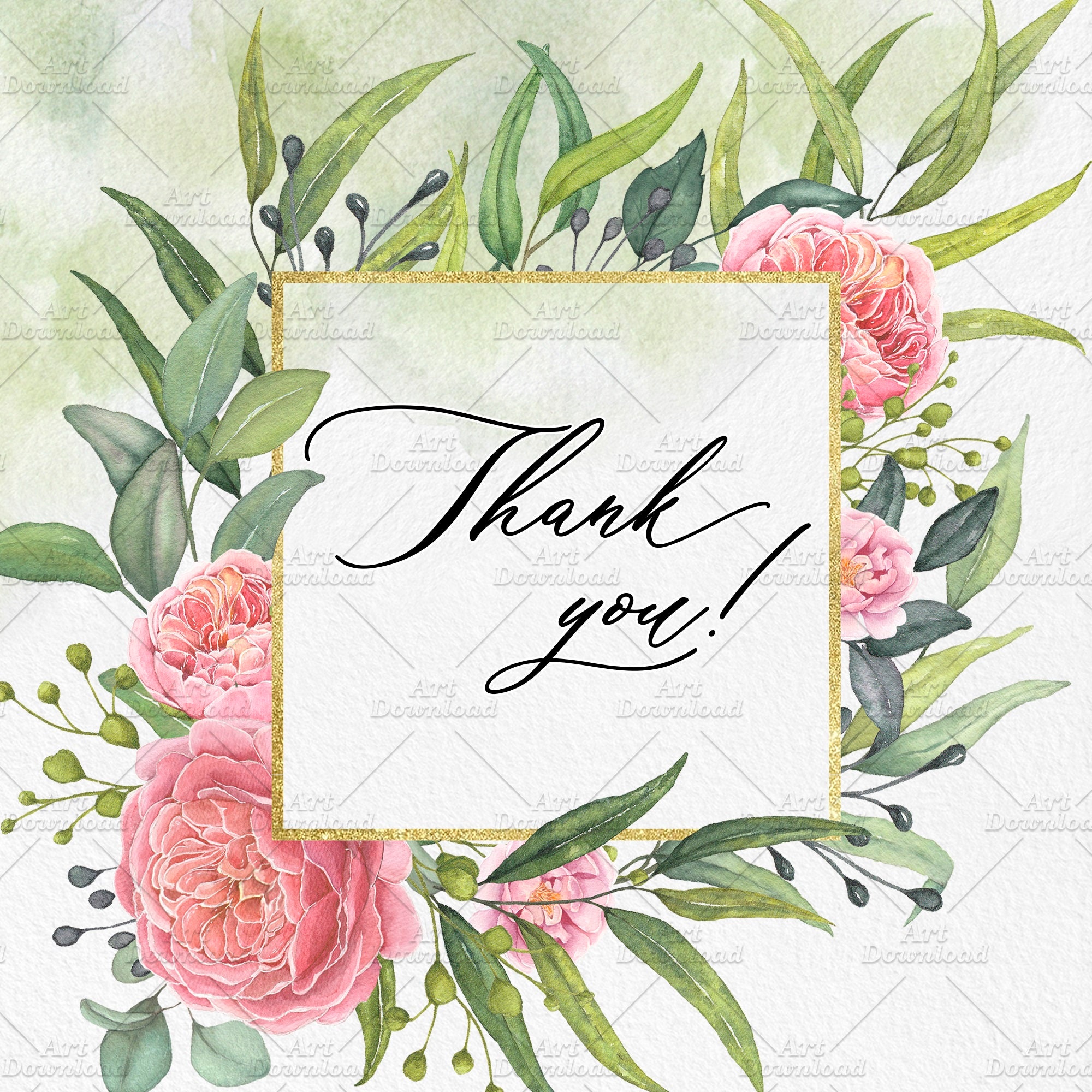 Floral Frames Clip Art Geometric Digital Flower Frame | Etsy