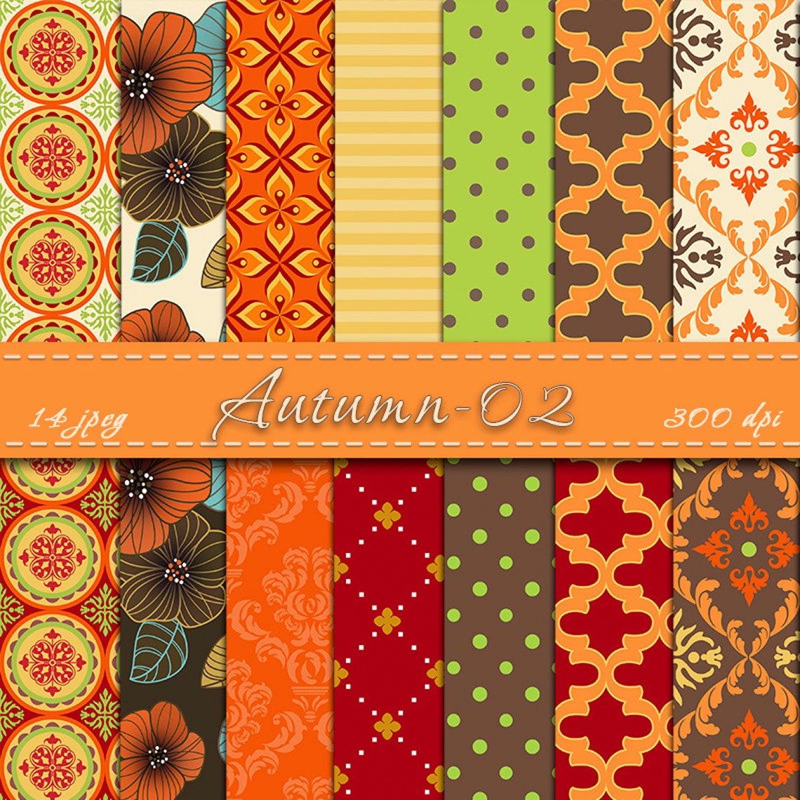 Autumn Digital Scrapbooking Paper Fall Digital Paper Digital - Etsy
