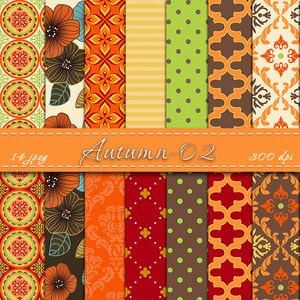 Autumn Digital Scrapbooking Paper, Fall Digital Paper, Digital ...