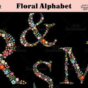 Floral Alphabeth Clip Art Floral Letters, Floral Monogram Letter ...