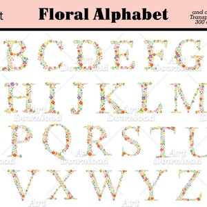 Floral Alphabeth - Clip Art Floral Letters, Floral Monogram Letter ...